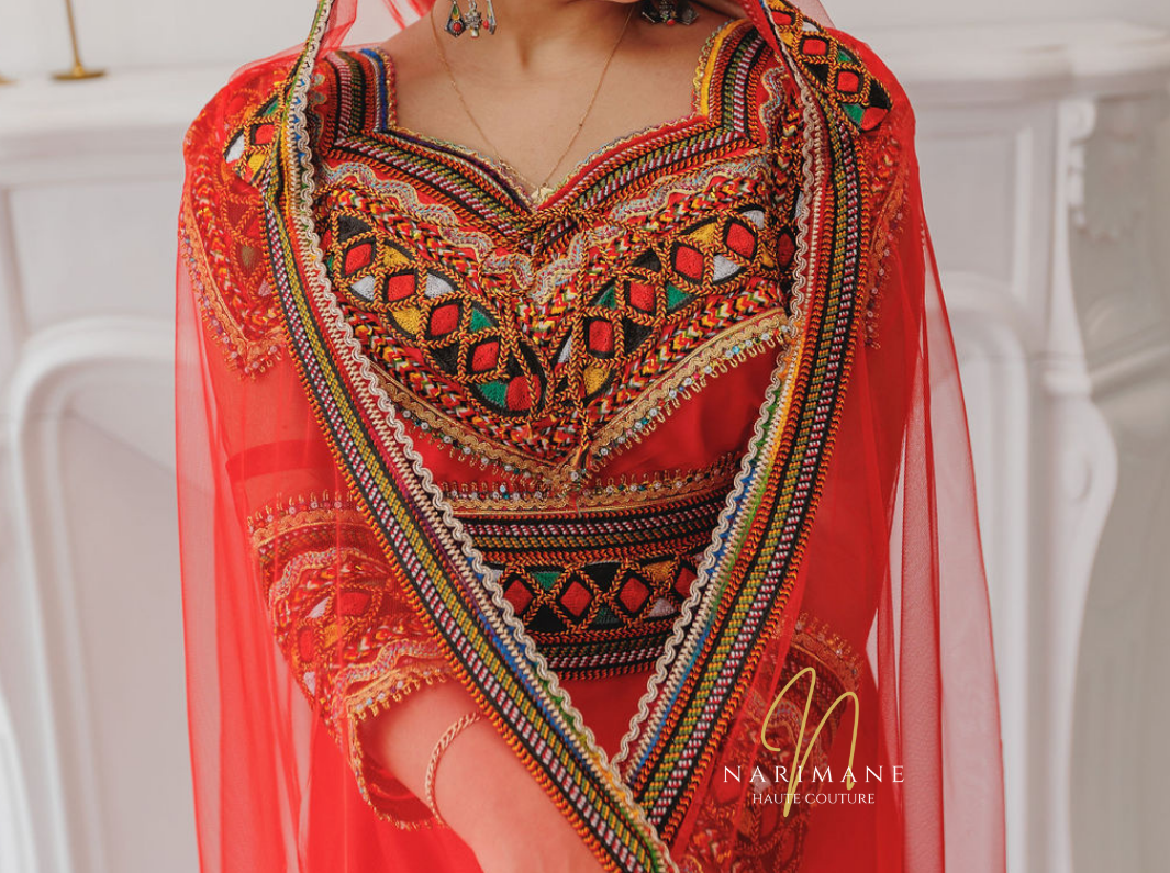 ROBE KABYLE ROUGE – Narimane Haute Couture