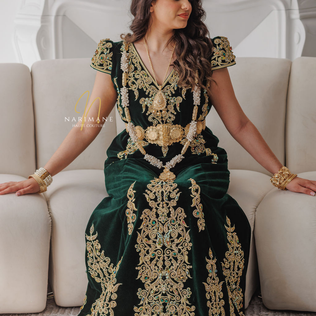 FERGANI VERT PERLÉ – Narimane Haute Couture